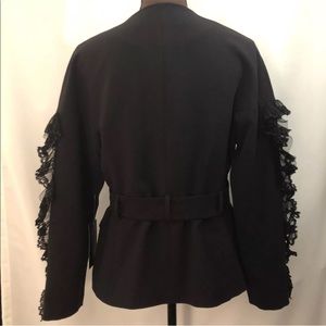 Zara | Jackets & Coats | Zara Ruffled Shirtjacket With Button Detail ...